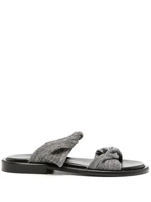 IRO PARIS Twist Glitter Flat Slides - Silver