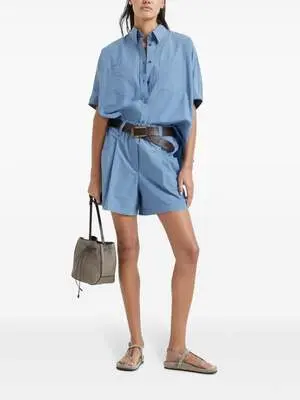 Brunello Cucinelli Monili-embellished Cotton Shorts