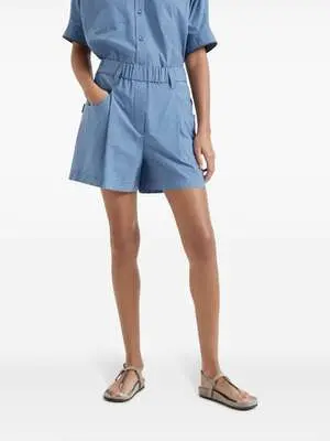 Brunello Cucinelli Monili-embellished Cotton Shorts