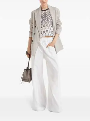 Brunello Cucinelli Wide-leg Cotton Trousers