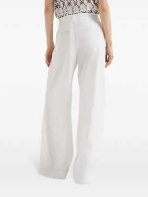 Brunello Cucinelli Wide-leg Cotton Trousers