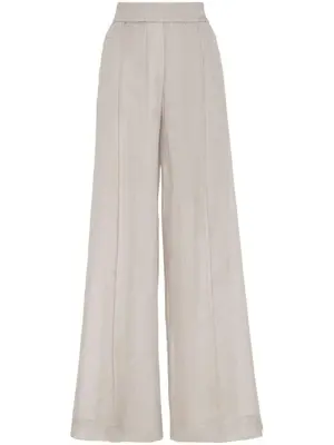 Brunello Cucinelli Elasticated-waist Linen Trousers