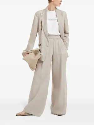 Brunello Cucinelli Elasticated-waist Linen Trousers