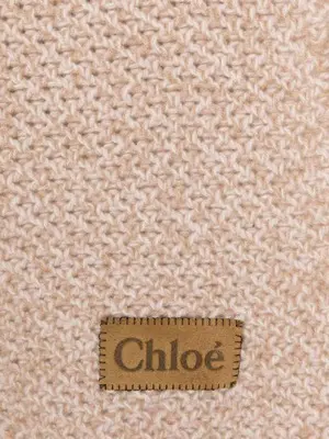Chloé Logo-patch Chunky-knit Scarf