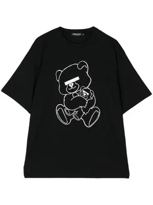 Undercover Bear-print Cotton T-shirt - Black