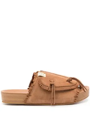 Visvim Christo Shaman Folk Suede Slides