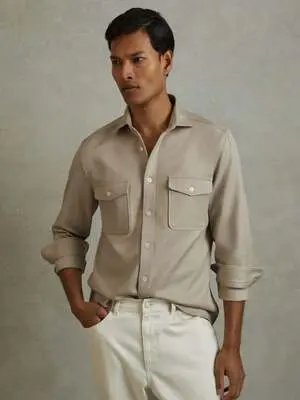 REISS Arlo Cotton Canvas Overshirt