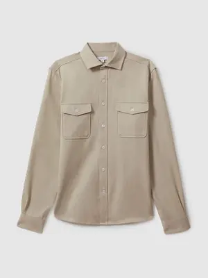 REISS Arlo Cotton Canvas Overshirt