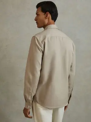 REISS Arlo Cotton Canvas Overshirt