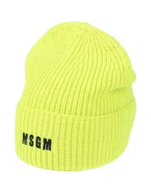 MSGM Embroidered Beanie - Yellow