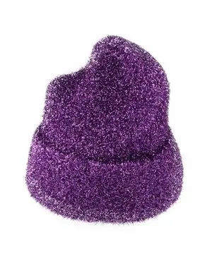 MSGM Knitted Metallic Beanie Purple
