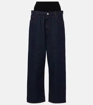 KALAIA Bleu Denim Alaïa High-rise Wide-leg Jeans