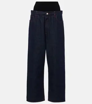 KALAIA Bleu Denim Alaïa High-rise Wide-leg Jeans - Blue