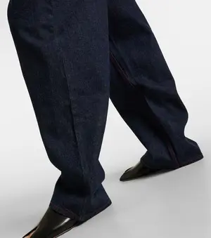 KALAIA Bleu Denim Alaïa High-rise Wide-leg Jeans
