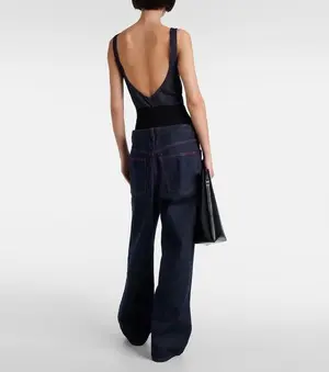 KALAIA Bleu Denim Alaïa High-rise Wide-leg Jeans