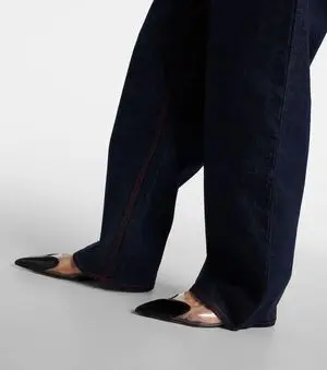 KALAIA Bleu Denim Alaïa High-rise Wide-leg Jeans