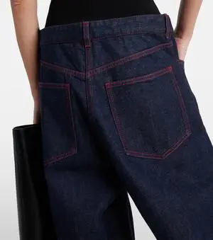 KALAIA Bleu Denim Alaïa High-rise Wide-leg Jeans