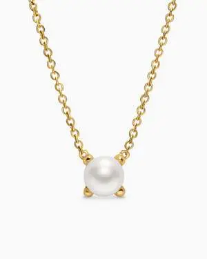 David Yurman 18k Yellow Gold Pendant Necklace - Pearl