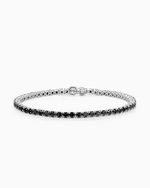 David Yurman 18k White Gold Tennis Bracelet With Black Diamonds - Black Diamond