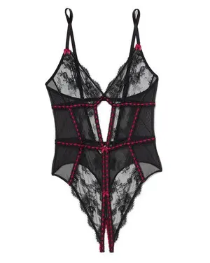 ADORE ME Laylia Recycled Lace Crotchless Bodysuit