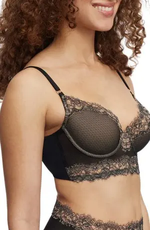 SKARLETT BLUE Entice Longline Lightly Lined Bra - Black/nylon