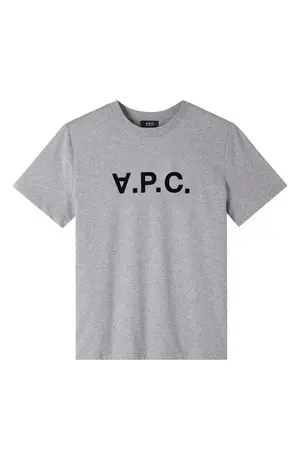 A.p.c. Grand V.p.c. Logo T-shirt Gris Chine/dark Navy