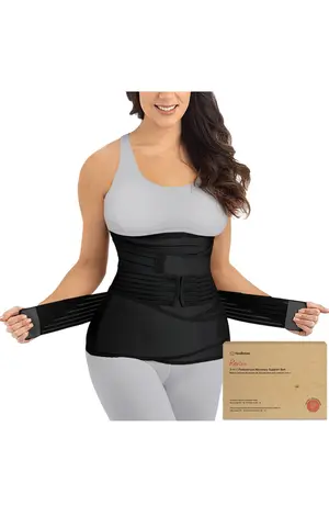 KEABABIES Revive 3-in-1 Postpartum Recovery Support Belt - Midnight Black