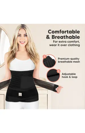 KEABABIES Revive 3-in-1 Postpartum Recovery Support Belt - Midnight Black