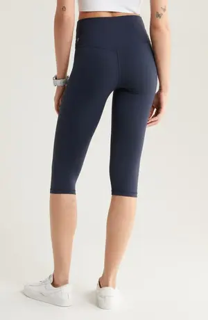 Zella Studio Luxe High Waist Capri Leggings - Navy Sapphire