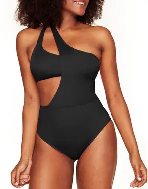 ADORE ME Alaine Asymmetrical One-piece Swimsuit - Black