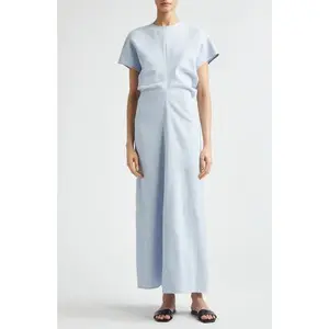 TOTEME Crinkle Texture Knit Maxi Dress - Sky