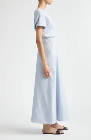 TOTEME Crinkle Texture Knit Maxi Dress - Sky