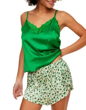 ADORE ME Linny Pajama Cami & Shorts Set - Convo Green