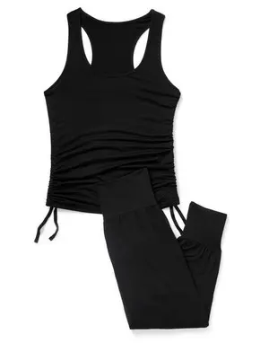 ADORE ME Jayden Pajama Tank & Pant Set - Black