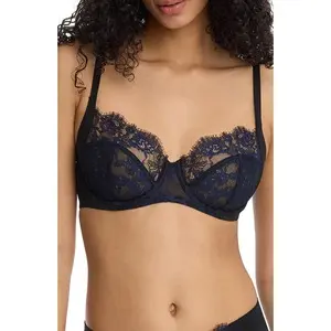 SKARLETT BLUE Entice Lace Full Coverage Underwire Bra - Black/midnight