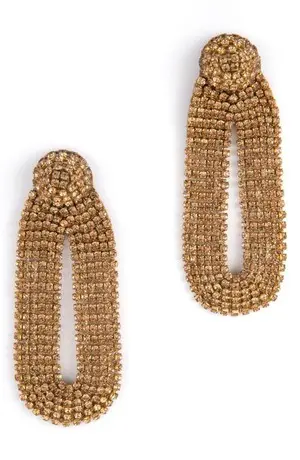 Deepa Gurnani Shyna Crystal Drop Earrings Gold