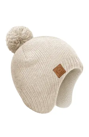 KEABABIES Muff Knitted Beanie - Cream