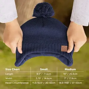 KEABABIES Muff Knitted Beanie - Navy