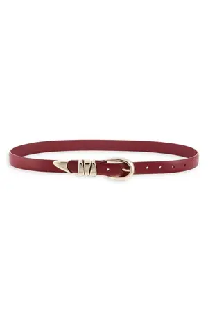 Madewell Triple Metal Keeper Leather Belt - Wild Cranberry