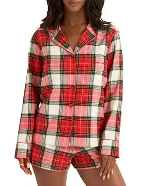 ADORE ME Cecelia Pajama Set - Plaid Beige