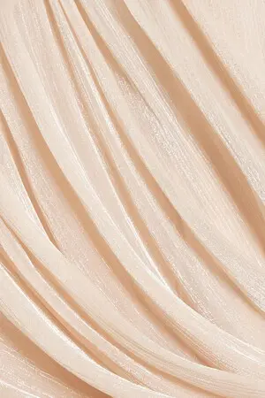 Badgley Mischka Draped Metallic Georgette Gown