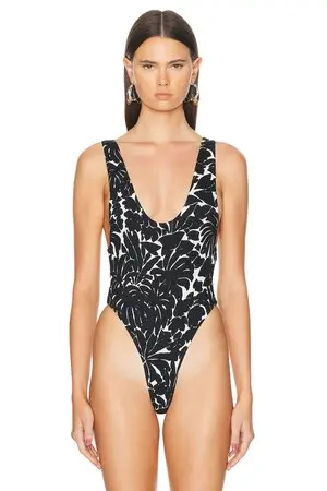 Saint Laurent Palm Print Bodysuit