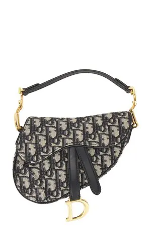 Dior Oblique Saddle Bag In Navy