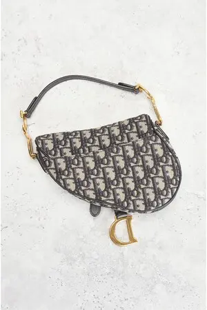Dior Oblique Saddle Bag In Navy