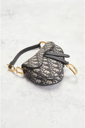 Dior Oblique Saddle Bag In Navy