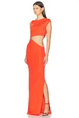 Atlein Cut Out Sleeveless Long Dress