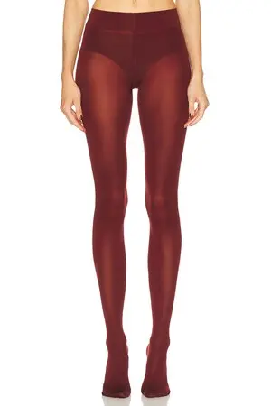 Wolford Velvet De Luxe 66 Tights Midnight Red