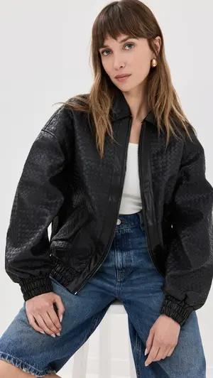 Lioness Kenny Woven Bomber Jacket - Onyx