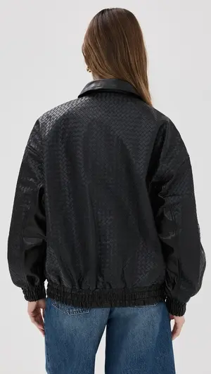 Lioness Kenny Woven Bomber Jacket - Onyx