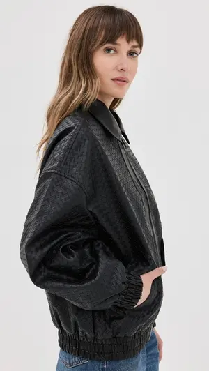 Lioness Kenny Woven Bomber Jacket - Onyx